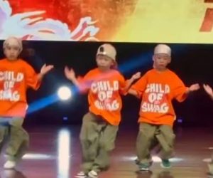 kid keeps dancing even after his pants fall down, watch